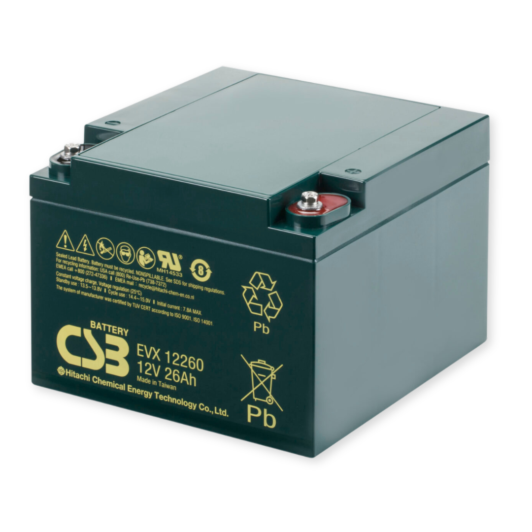 CSB Battery EVX Series 12V 26Ah @ 20 Hr Rate Top Bolt Terminal AGM VRL – Power Storage Solutions
